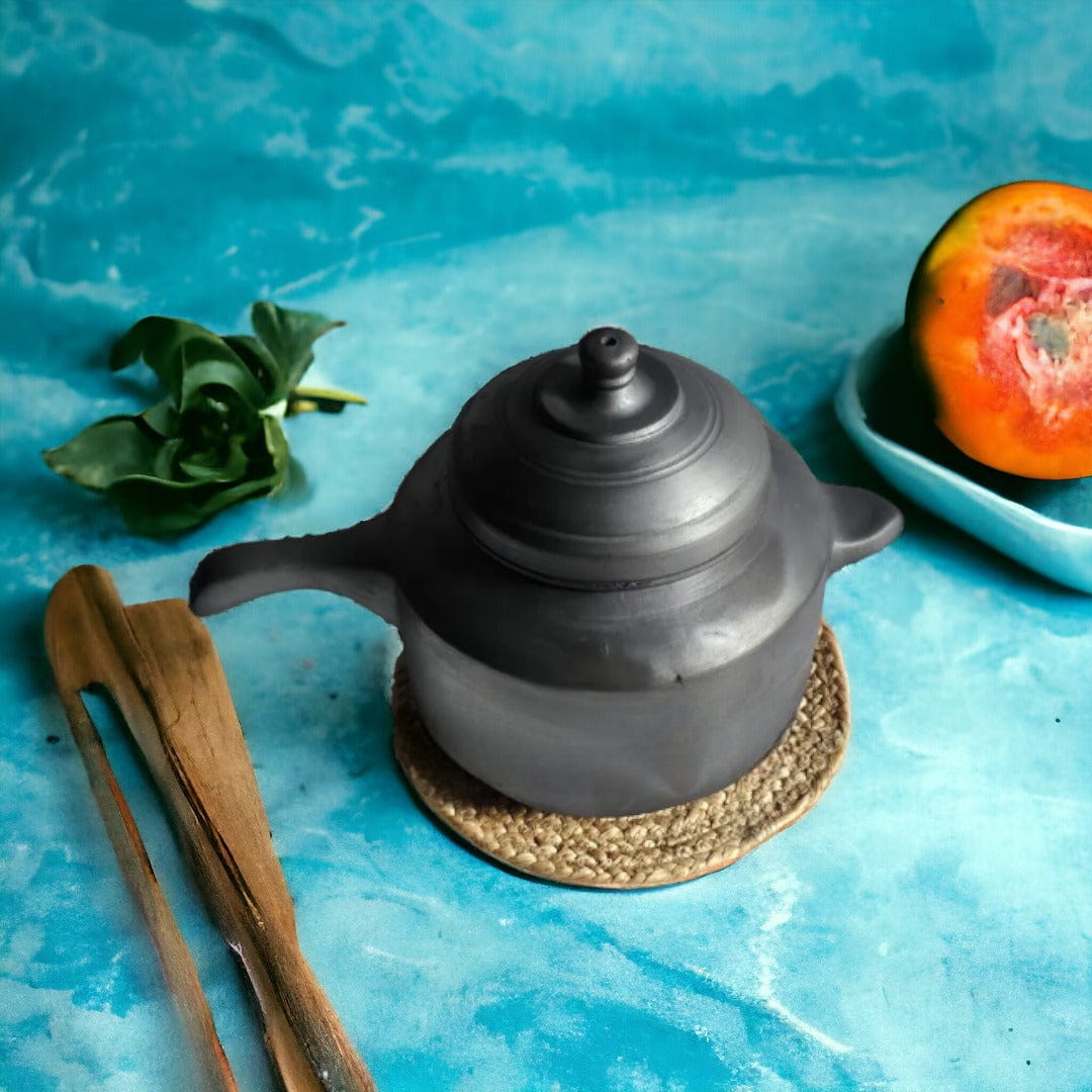 Tamas Handcrafted Black Natural Clay Cooker – Durable & Healthy Clay Cooker