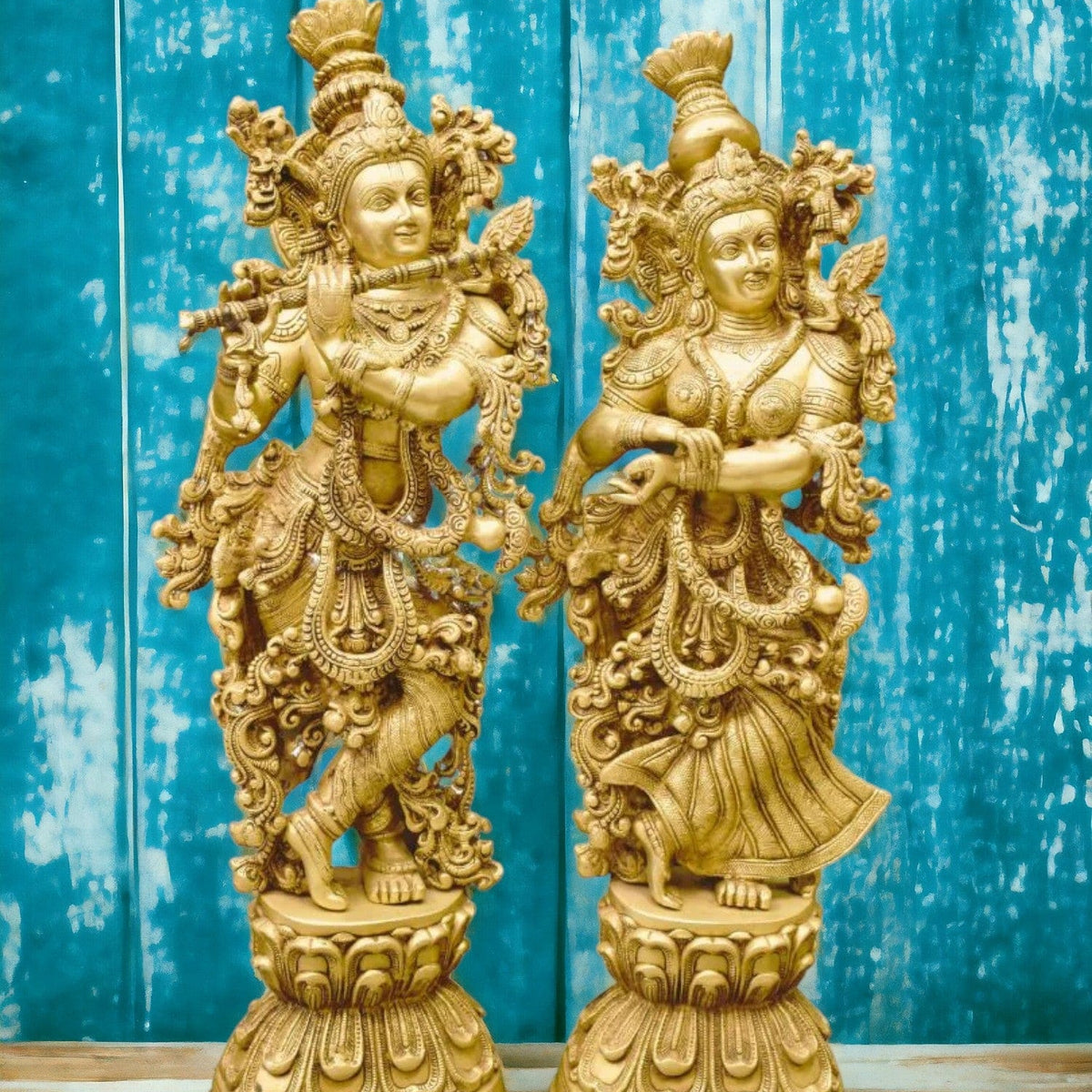 Tamas Brass Pair of Radha Krishna Idol (Height 29 Inch)