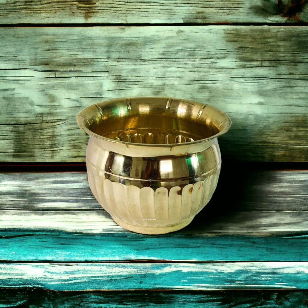 Brass Flower Pot Gamla - Handcrafted Decorative Planter for Home