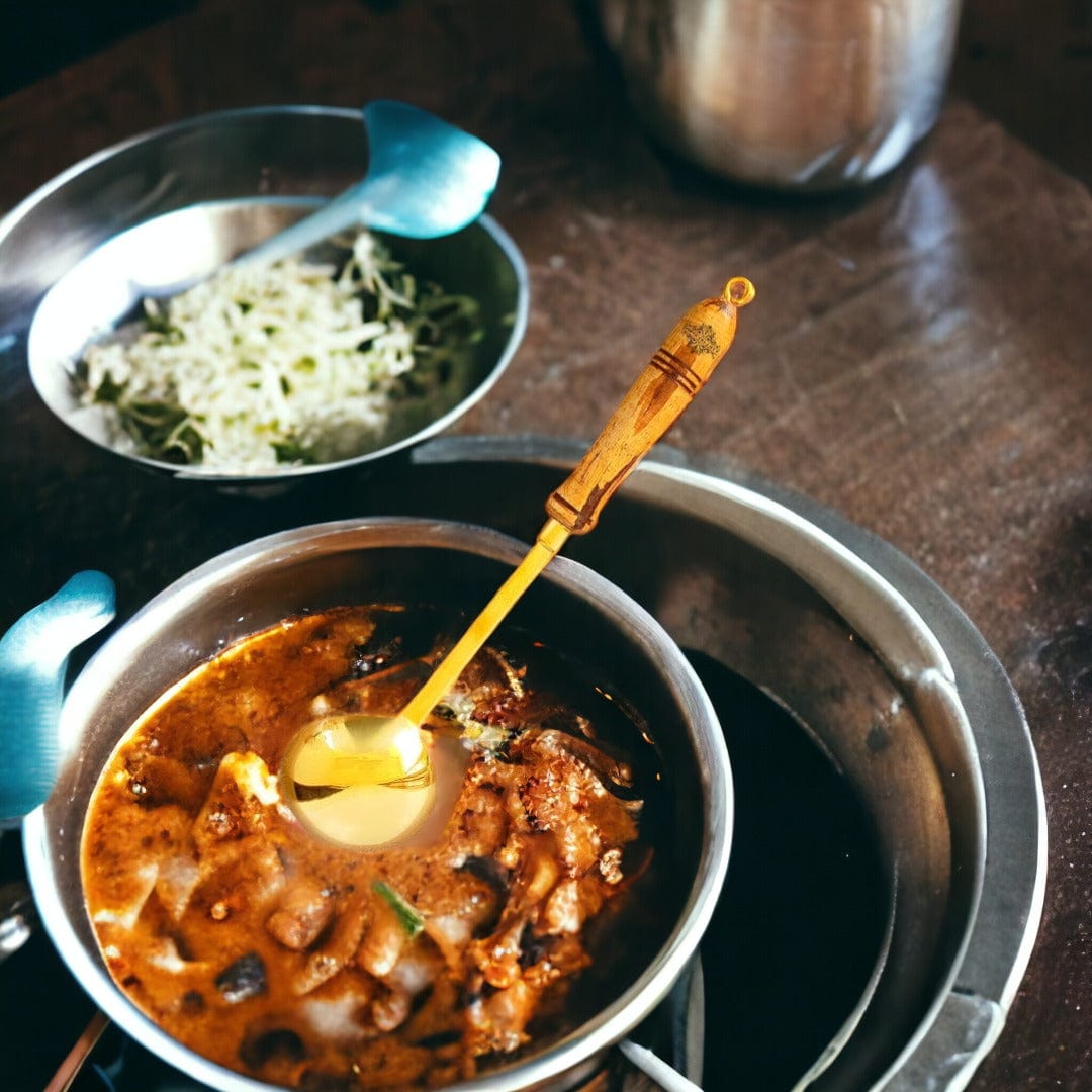 Brass Karchi Ladle - Handcrafted Ayurvedic Cooking Utensil