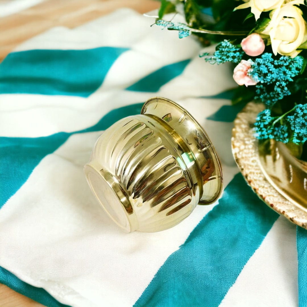 Brass Flower Pot Gamla - Handcrafted Decorative Planter for Home