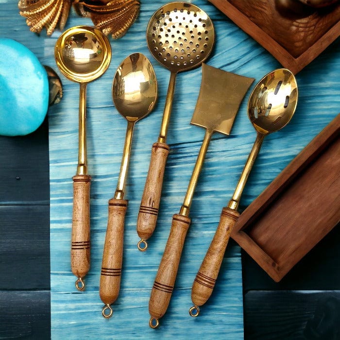 Brass Serving / Cooking Ladles - SET OF 5 – Tamas Pure Ayurveda