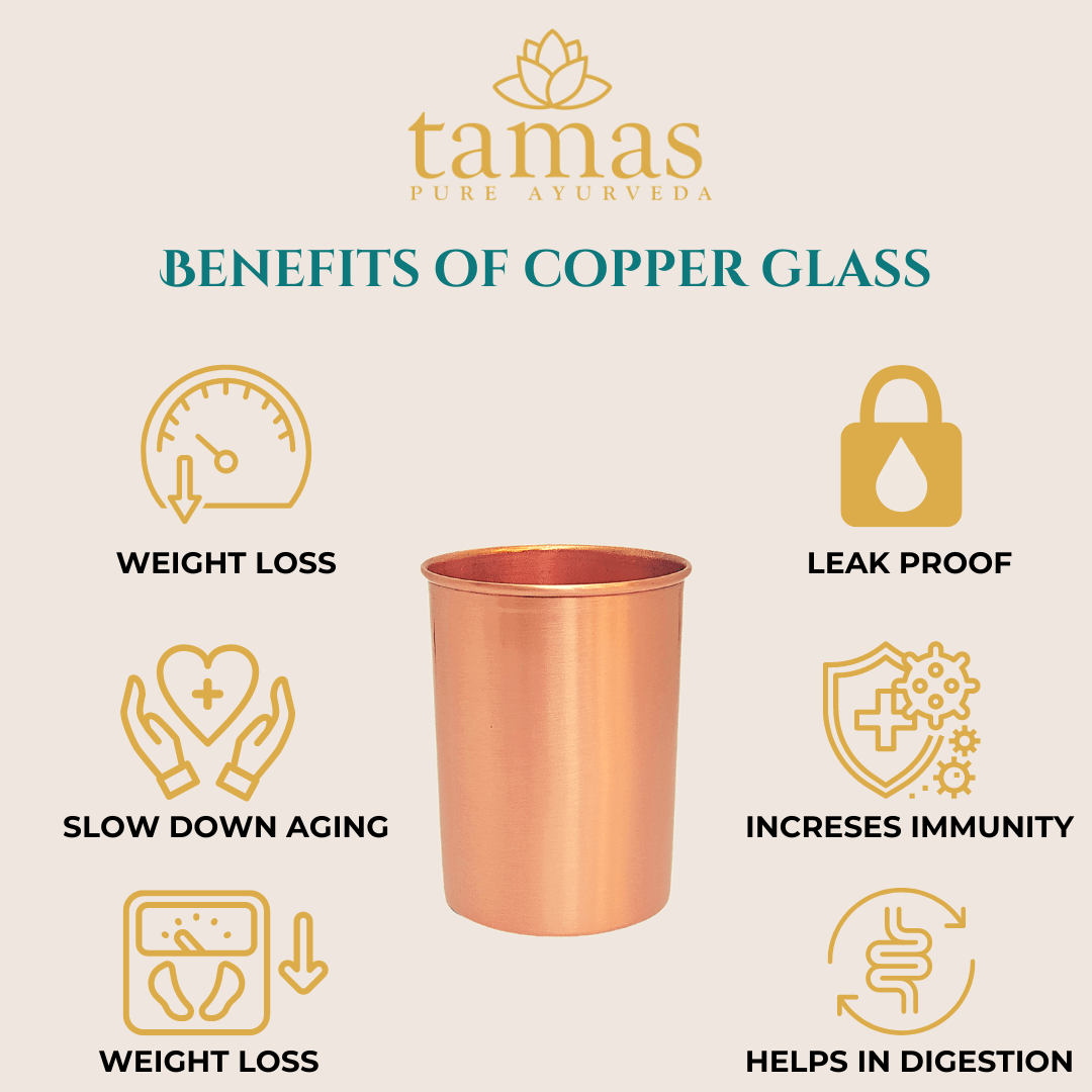 Tamas Copper Glassware | 250ML Small Pure Copper Drinking Glass