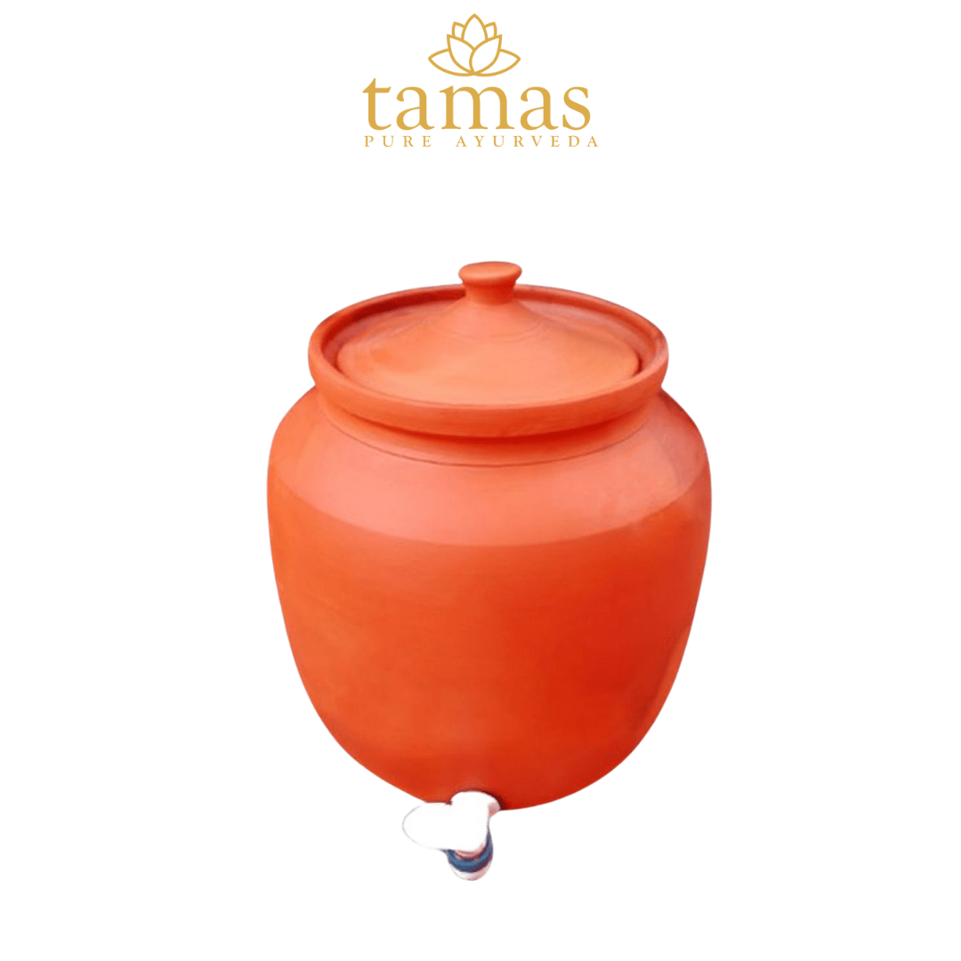 Buy Handmade Clay Water Dispenser/Matka with Tap – Tamas Pure Ayurveda